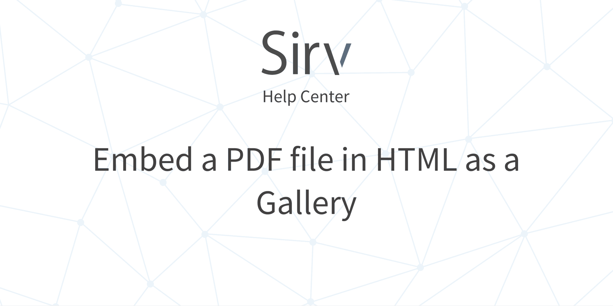 Embed A Pdf File In Html As A Gallery Sirv Help Center